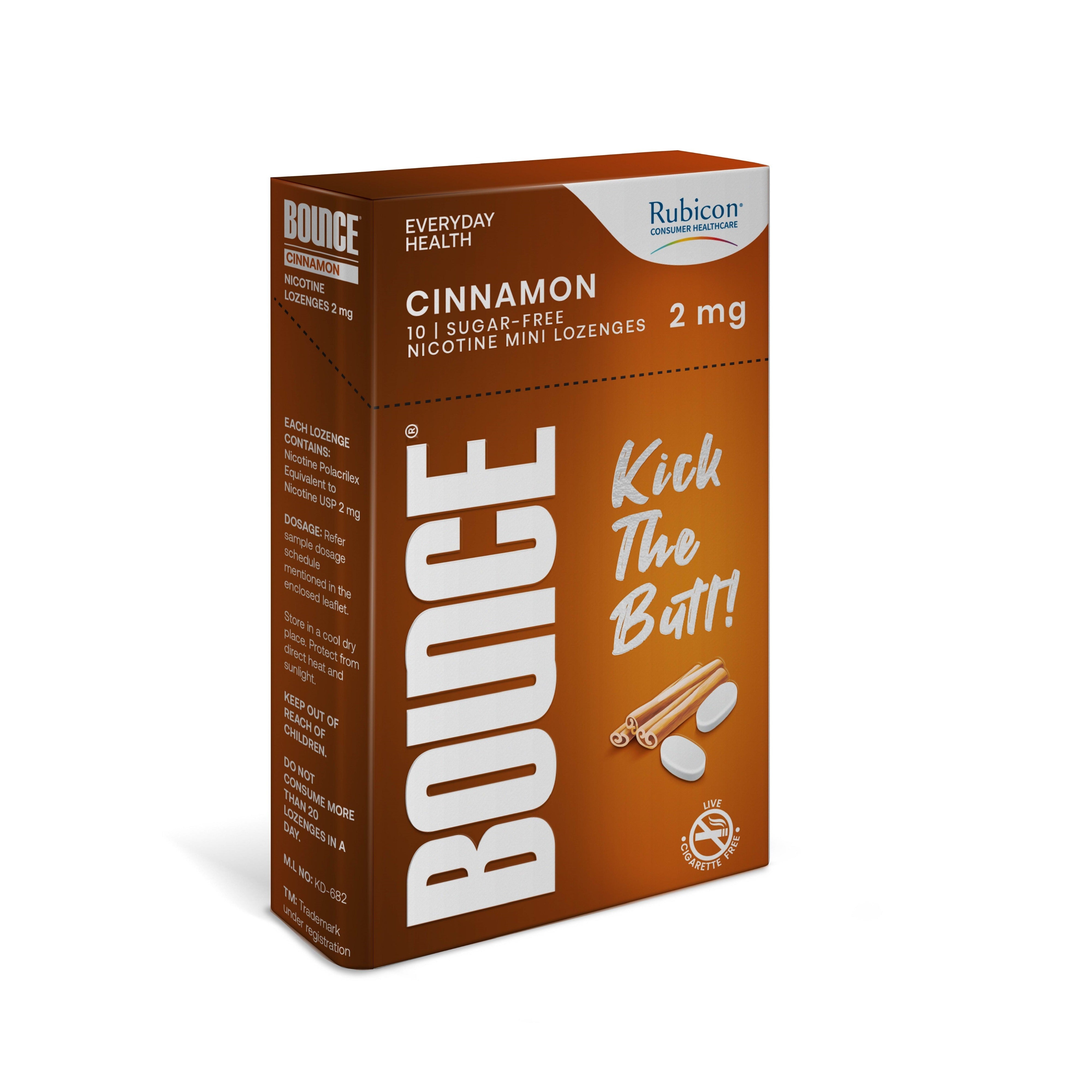 BOUNCE Nicotine Mini Lozenge 2 mg | Cinnamon Flavour, Sugar Free | Hel