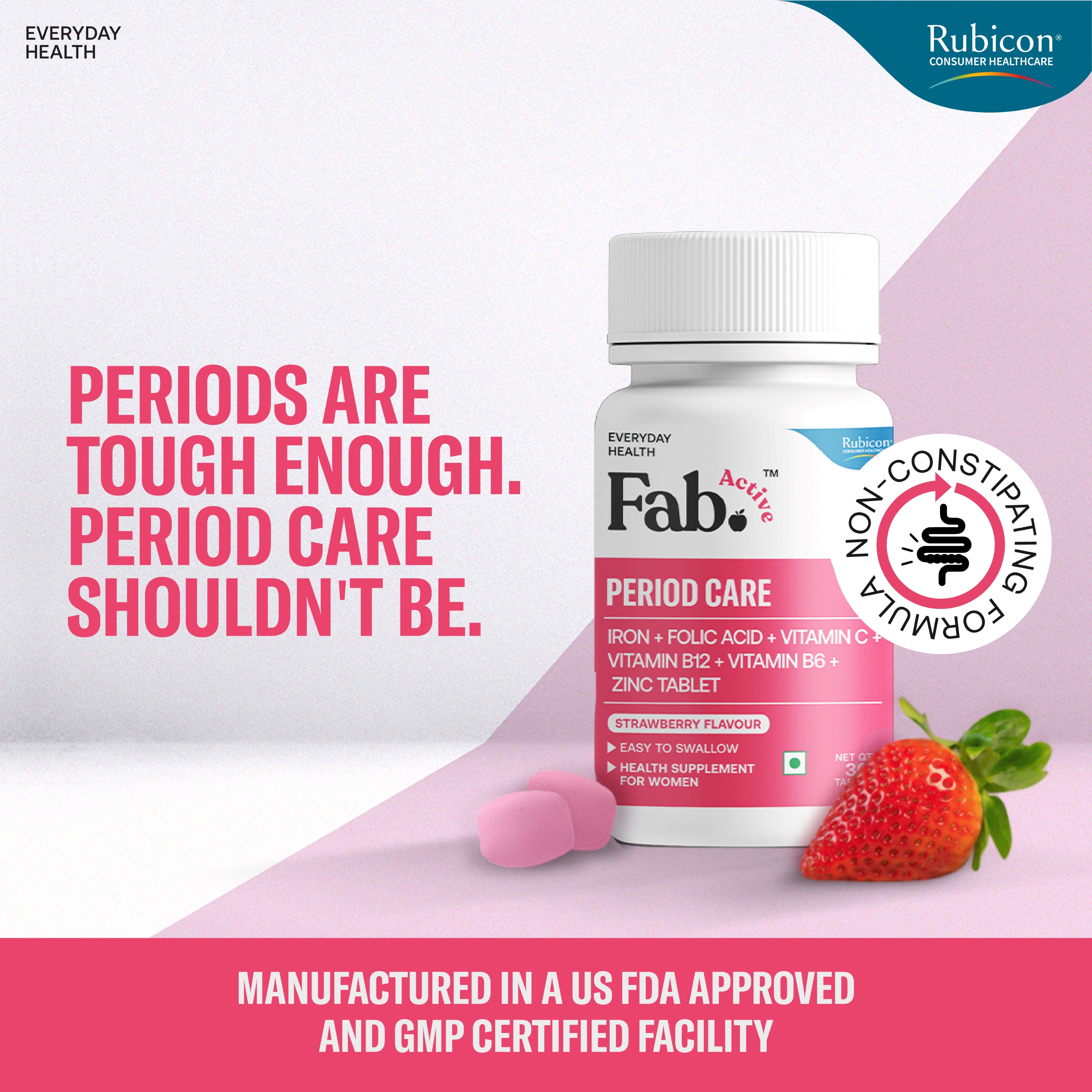 Fab Active Period Care | Iron, Folic Acid, Vitamin C, Vitamin B12, Zin