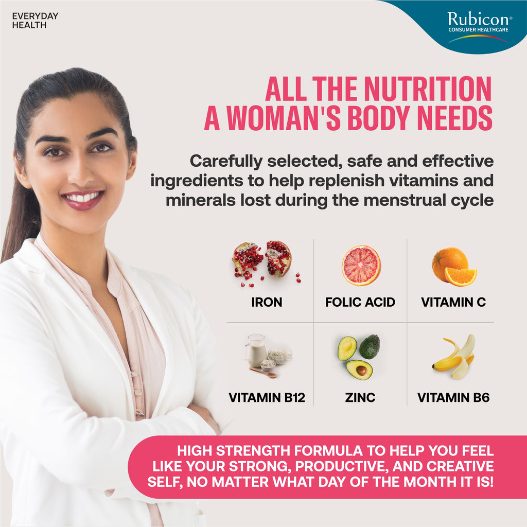 Fab Active Period Care | Iron, Folic Acid, Vitamin C, Vitamin B12, Zin