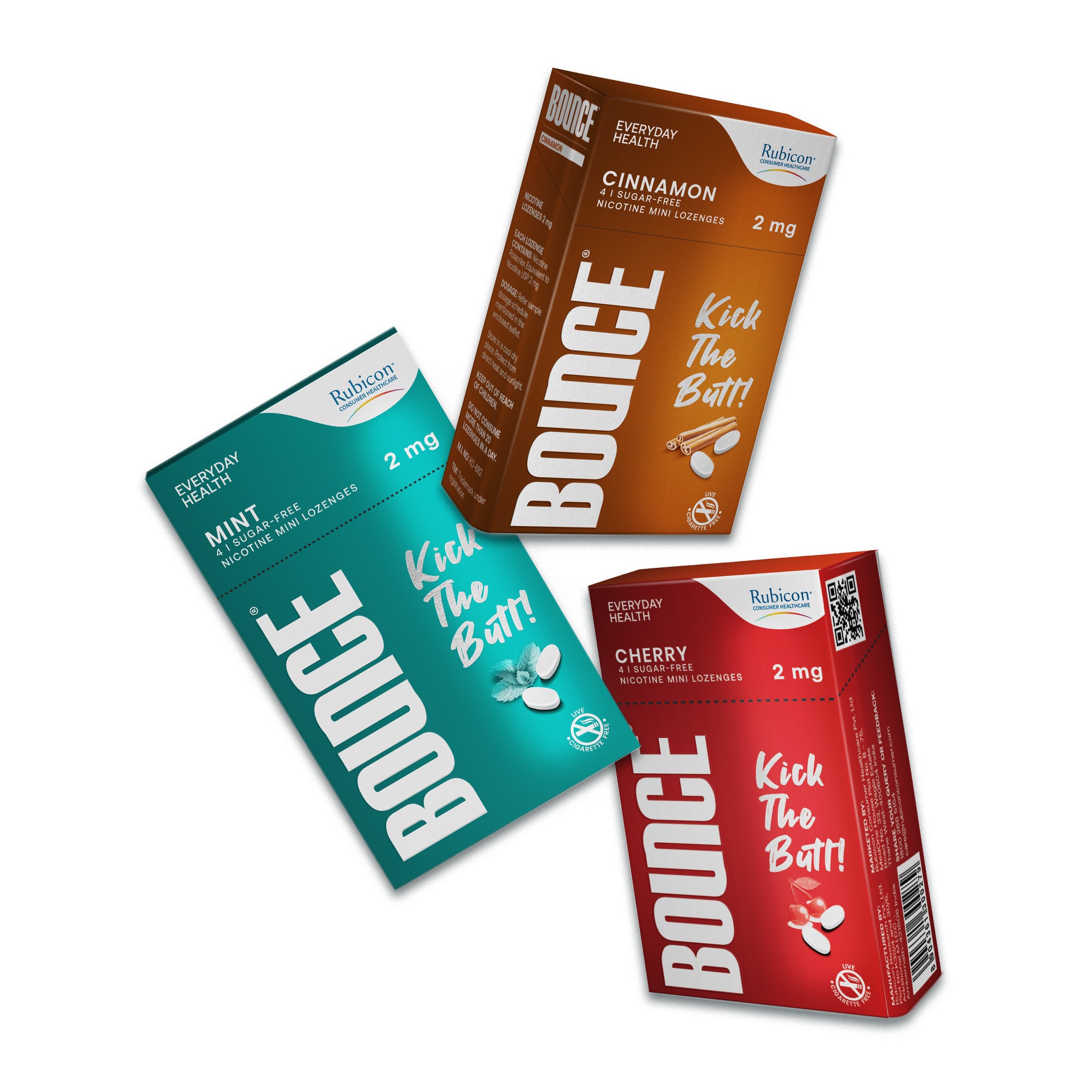 BOUNCE Nicotine Mini Lozenge 2 Mg | Mint, Cherry & Cinnamon Flavour, S